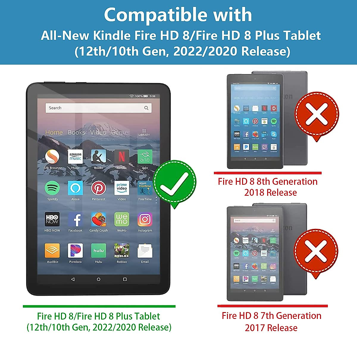 FVAENDHIO Case for Amazon Kindle Fire HD 8 & Fire HD 8 Plus Tablet (12th/10th Generation, 2022/2020 Release) - Premium PU Leather Cover with Auto Sleep Wake, You are My Sunshine, Sunflower