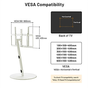 WALL A2 Large Type | Japanese Rolling Portable Free-Standing 45-80 Inch Universal Big Screen TV Stand with Concealed Caster Wheels | Satin White