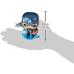 Funko POP! Marvel Avengers Endgame Captain America with Broken Shield & Mjolnir (Glow in The Dark & Metallic), Exclusive