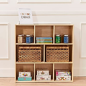 ECR4Kids Streamline 8-Compartment Storage Cabinet, 36in, Classroom Furniture, Natural