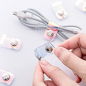 Creative Color Storage Buckles for Data Cable, Portable Compact House Cable Organizers Buckle 1PC Fashion Clear Button