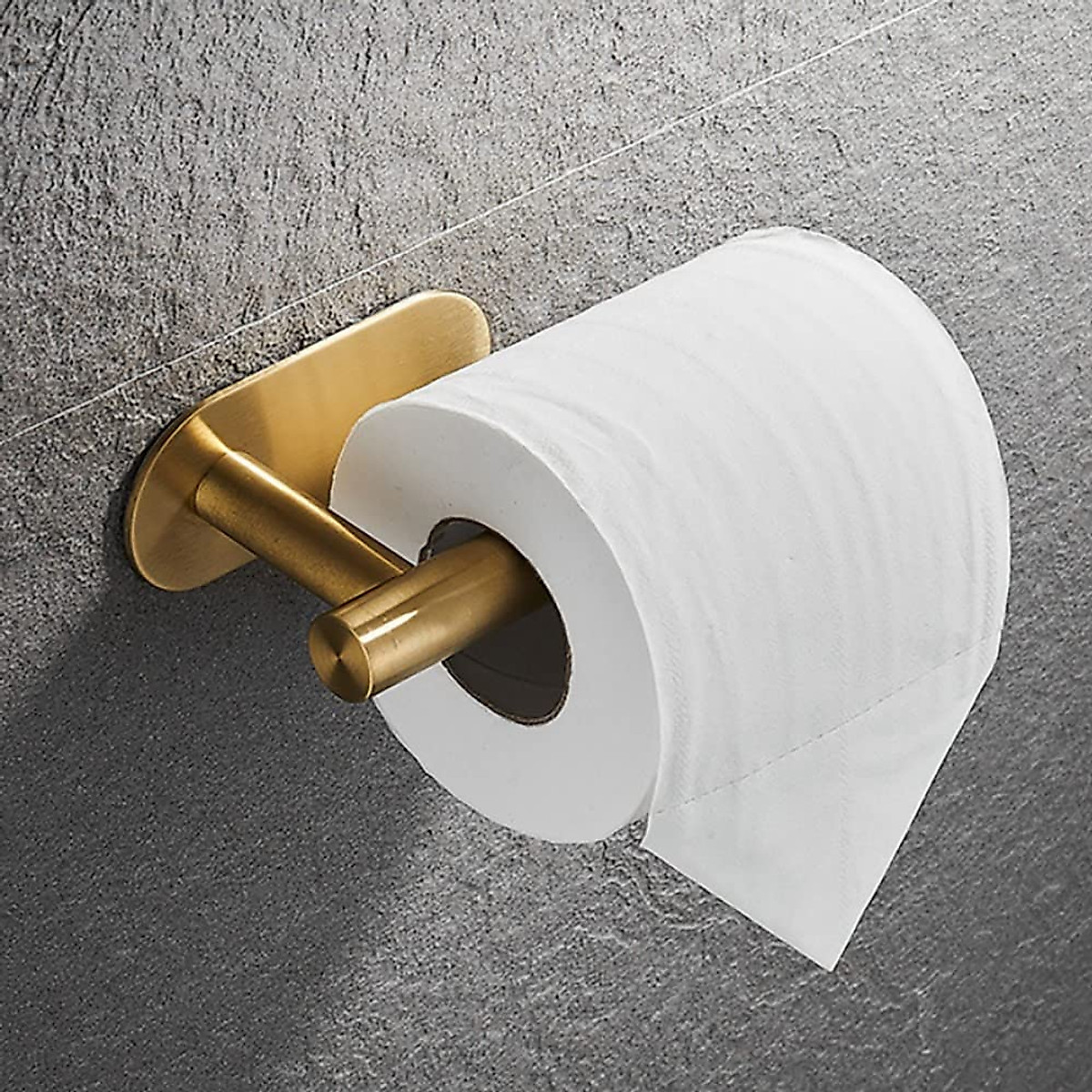 OSER Wall Mounted Hand Towel Bar Rack Brushed Gold Stainless Steel Round Toilet Paper Holder Hook Hardware Accessories,10cm