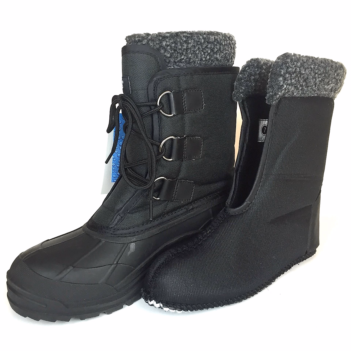 Labo Pro Men's Winter Snow Boots Shoes Waterproof Insulated Lace UP (D,M) BLACK107LB-7.5