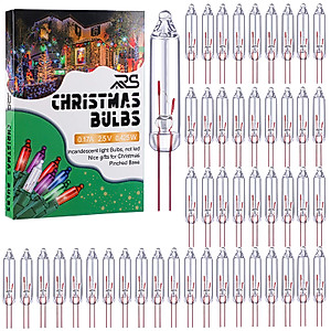 Ruisita 480 Pieces Clear Mini Christmas 2.5 Volt Replacement Light Bulbs for Christmas Trees Decorative Light