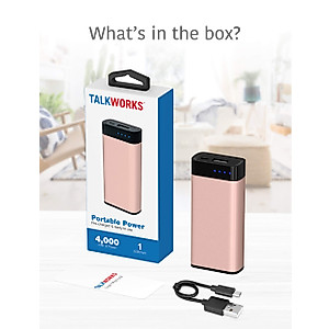 TALK WORKS Portable Charger - Fast Charging Power Bank Compatible with iPhone 13/Pro/Pro Max, 14/Plus/Pro/Pro Max, 12, 11, XR, XS, X, 8, 7, 6, SE, iPad, Android -External Cell Phone Backup (Rose Gold)
