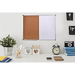 XBoard Magnetic whiteboard 36 x 24 - Combo Whiteboard Dry Erase Board Cork Board 36 x 24