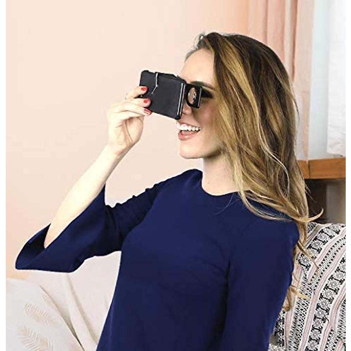 Portable Virtual Reality VR Glasses - Patented Mini Pocket-Sized Headset with Travel Case | Foldable, Portable Head Sets for iPhone & Android, Enjoy 360 VR Videos (White)