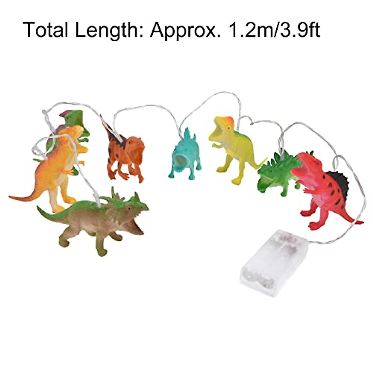LED Dinosaur String Lights, IP43 Waterproof Weatherproof Battery Operated String Lights for Gardens for Homes