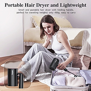 Outlet Hair Dryer, Hair Blow Dryer with Concentrator Attachment 1800w Fast Drying Ionic Hair Dryer Lightweight for Home/Travel