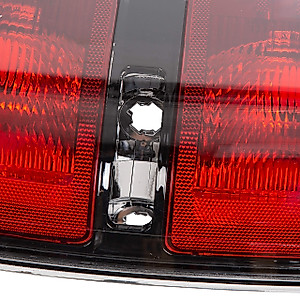 Pair Halogen Tail Lights Compatible with 2009-2014 Ford F-150 F150 SVT Rear Brake Lamps Red Lens LH&RH w/Black Trim Raptor Pickup (Without Bulbs)