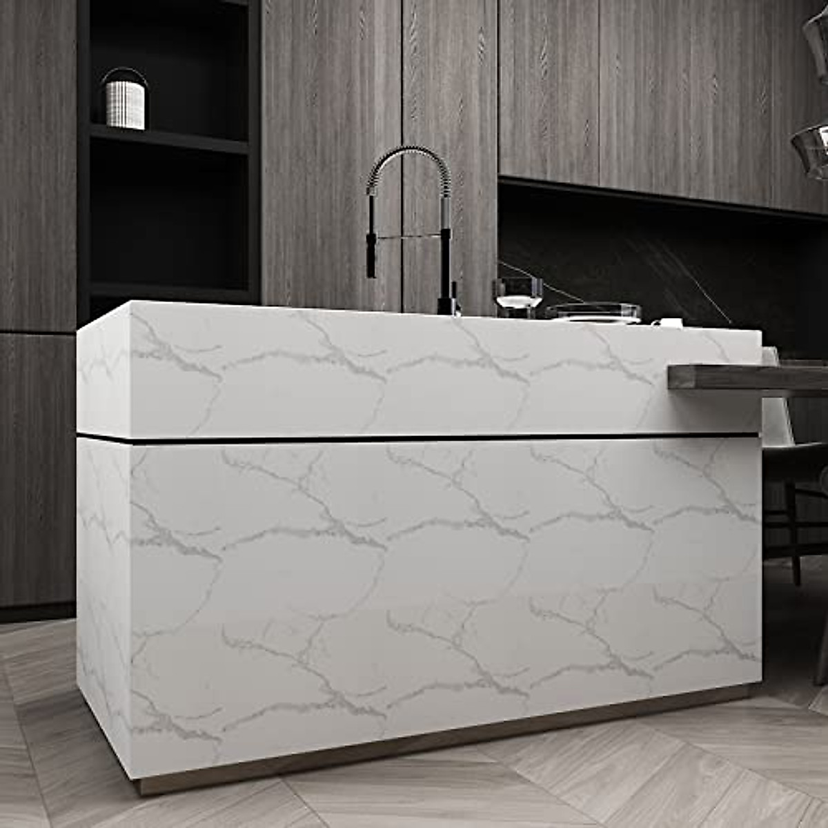 10-Sheet White Marble Backsplash Peel and Stick Flooe Tile,Back Splashes for Kitchens,Vinyl Shower Tile,12"x12",9.7sq.ft.