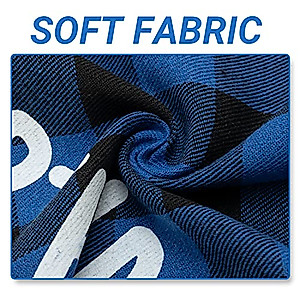 FLYSTAR Dog Birthday Bandana with Hat and Number - Plaid Cute Doggy Bandana for Small Medium Large Dogs Boy- Blue Triangle Scarf Bibis Party Dog Outfits