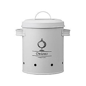 IEUDNS Kitchen Storage Canister Food Container with Lids Organizer Vintage Vegetables Storage Bin for Restaurant Countertop Pantry, white onions