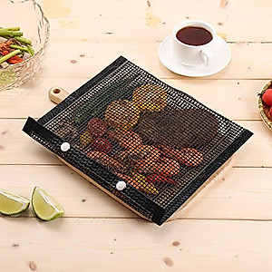 1 Pack BBQ Mesh Grill Bags for Outdoor Grill, Non-Stick Barbecue Bags Reusable for Charcoal Gas Electric Grills Smokers BBQ Veggie Grill Bags for Cooking Vegetables Grilling Bag Pouches Heat-Resistant