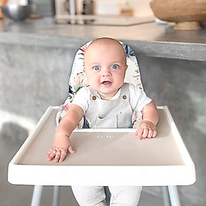 CARUILI Baby High Chair Cushion Cover, Inflatable Cushion Cover, High Chair Accessories, Removable and Machine Washable, Plant Printed (Cover Only)