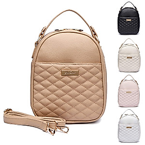 Designer Insulated Lunch Bag for Women - Luli Bebe Monaco Mini Lunch Bag with Shoulder Strap for Baby Food and Snacks (Latte Brown)