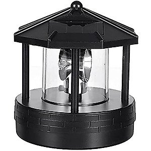 hwljxn Solar Lighthouse, LED Beacon Rotating Garden Lights, Outdoor Smoke Tower Lamp,Solar LED Rotating Lighthouse Light Garden Yard Lawn Lamp Lighting Outdoor Home Decor