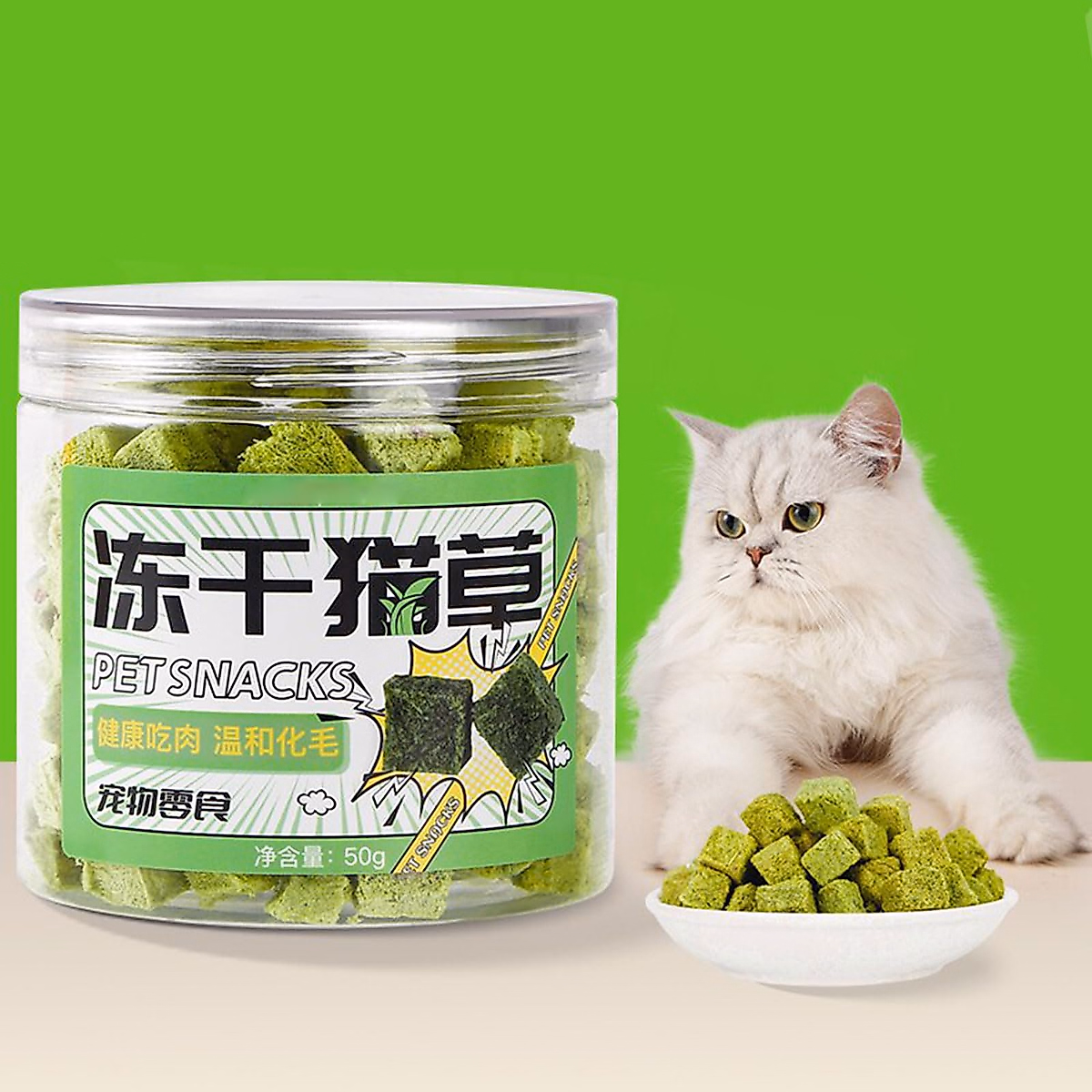 XISAOK Natural Cat Grass Wheatgrass Chewing Snacks Keep Your Cat Active and Happy Promote Dental Care Wheatgrass for Kitten