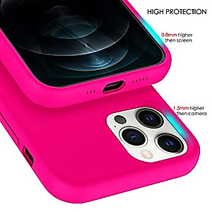 ZUSLAB Nano Silicone Case Compatible with Apple iPhone 12/ iPhone 12 Pro 2020, Liquid Silicone Rubber Shockproof Soft Full Protection Cover - Neon Pink