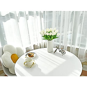 Mandy's 20pcs White Flowers Artificial Tulip Silk Flowers 13.5" for Easter Day Home Kitchen Wedding Decorations