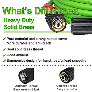 YAMATIC Super Flexible Pressure Washer Hose 50 FT 1/4", Kink Resistant Power Washer Hose Replacement for Flexzilla Uberflex Ryobi Genarac Troy Bilt Honda M22-14mm Rated 3200 PSI/Max 3700 PSI,Green