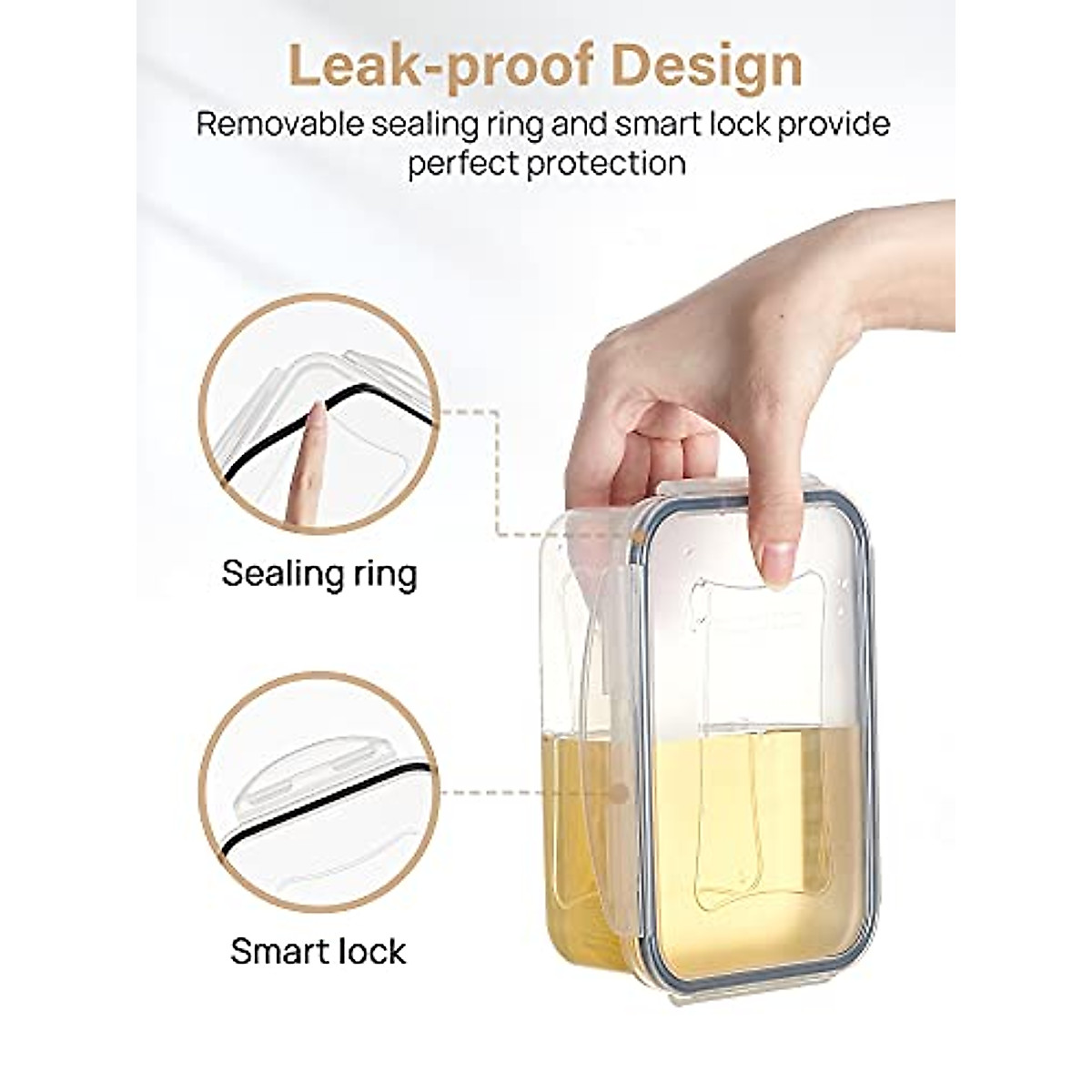 Kootek Food Storage Containers 21 Pack with Lids, Kitchen Airtight Meal Prep Container Reusable Pantry Organization and Storage Plastic Lunch Box Leak Proof Microwavable Dishwasher Safe