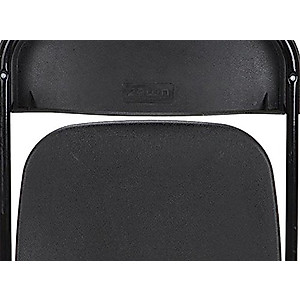 ZOWN Commercial 300 lb. Use Rate Heavy Duty, Injection Mold Banquet Folding Chair with Comfortable Contoured Back, Black, 8 Pack