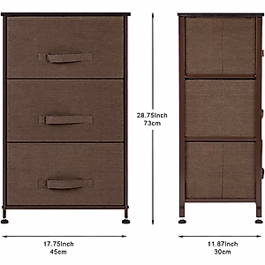 AFFAVON Stylish and Space-Saving Fabric Dresser Storage Chest with Sturdy Steel Frame, Wood Top & Handles - Perfect for Organizing Your Home, Bedroom, Hallway, Entryway, Closets and Nurseries (Brown)
