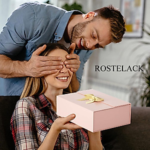 Black Gift Box With Lid 13" X 9" X 4", Deluxe Gift Box With Ribbon Greeting Card and Magnet Closure, Suitable for Wedding, Mother'S Day, Bridesmaid Gift, Graduation, Christmas, Holiday, Birthday, Etc.Black