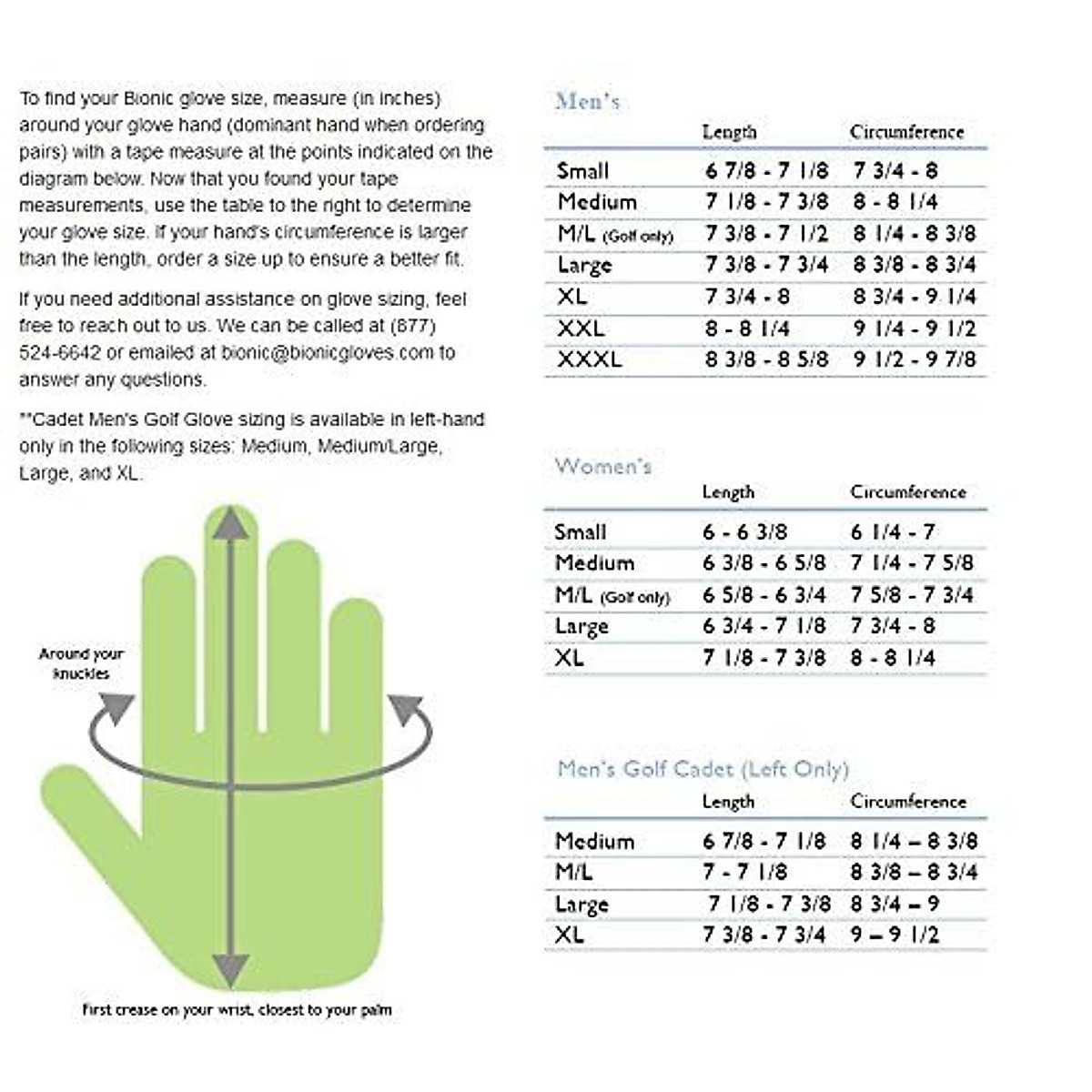 Bionic Men's Racquetball Glove (Small, Right)