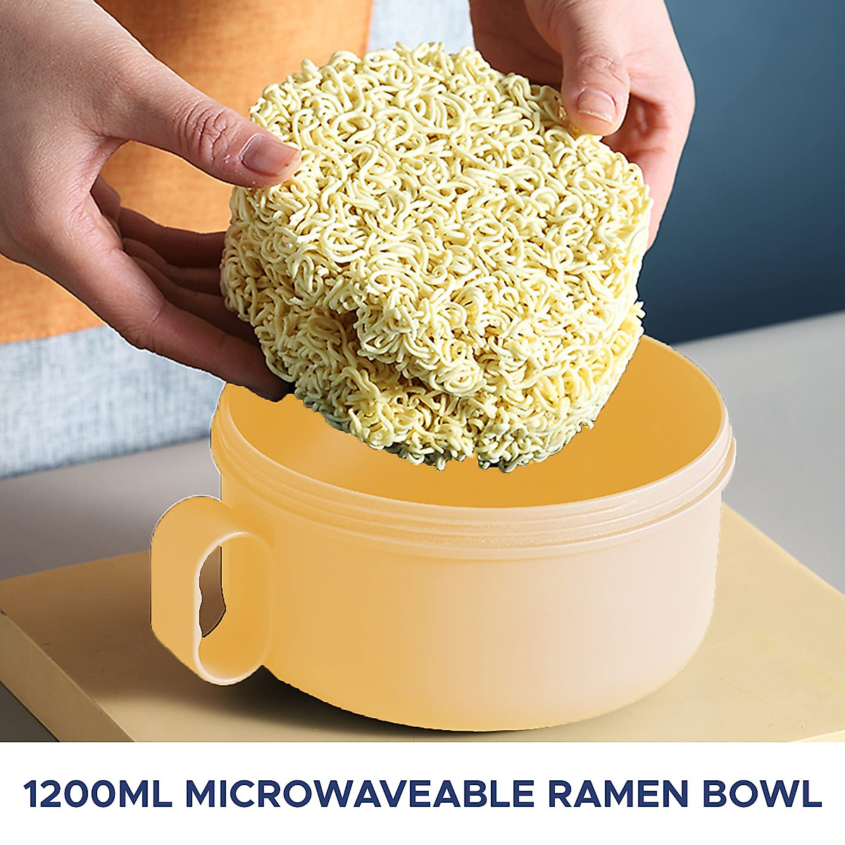 AI LOVE PEACE Microwave Ramen Bowl and Dish Set