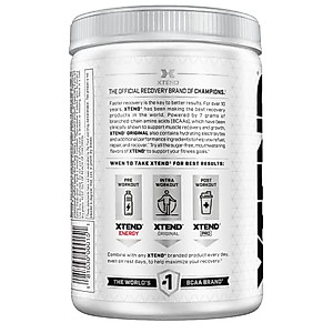 XTEND Original BCAA Powder Blue Raspberry Ice - Sugar Free Post Workout Muscle Recovery Drink with Amino Acids - 7g BCAAs for Men & Women - 30 Servings