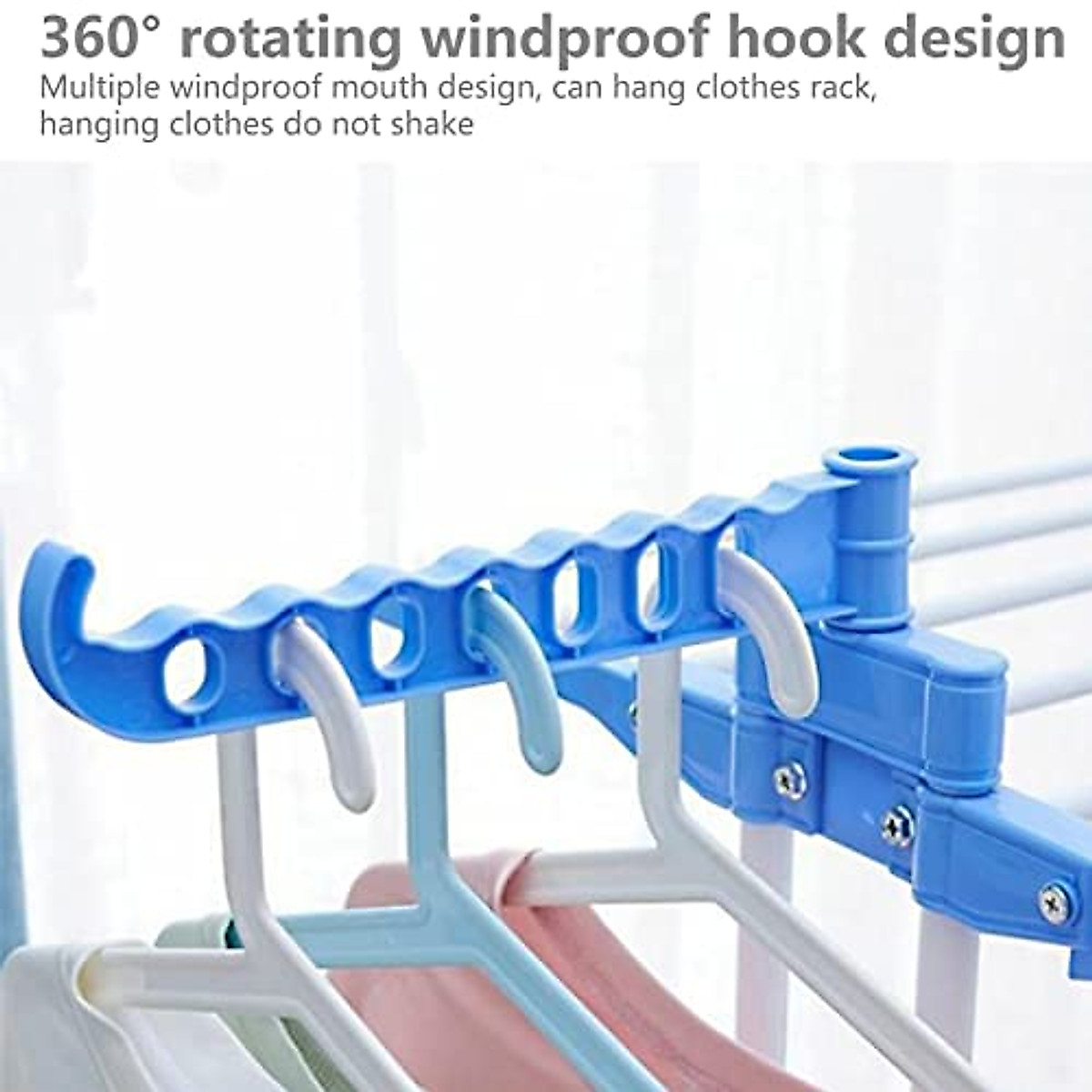 Fairnull [US Warehouse] Clothes Drying Rack, 4-Tier Oversize Clothes Drying Rack Collapsible, Stainless Steel Laundry Garment Dryer Stand Free-Standing Laundry Stand for Towels, Clothes, Shoes (Blue)