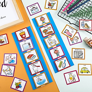 35 Pieces Visual Schedule Cards Routine Cards Home Chore Chart Routine Cards Autism Learning Materials with 35 Pieces Hook and Loop Dots for Kids, Classroom School (Yellow, Cute Style)