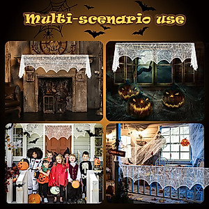 Halloween Decor Indoor White Halloween Fireplace Mantle Decorations Indoor Halloween Decorations White Lace Spiderweb Fireplace Covers Halloween Party Supplies Halloween Party Decorations