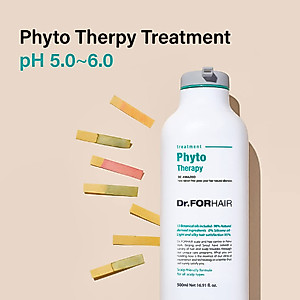 Dr.FORHAIR Phyto Therapy Shampoo 16.9 fl oz 500 ml for Sensitive Scalp pH Balanced Calming Soothing Hair Care Add Volume and Shine Treatment Paraben Silicone Sulfates Free