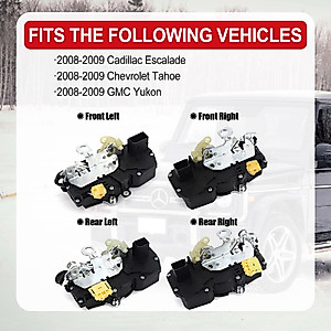 4PCS Door Latch Lock Actuator Replaces for Chevy Silverado Suburban Avalanche Tahoe GMC Sierra Yukon Cadillac Escalade 2007-2009, 4 Door Kits 931-303 931-304 931-108 931-109