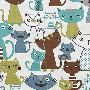 48pcs Cat Charm Packs Fabric Squares 5" x 5",Quilting Cotton Fabric Bundles Precut Fabric Pathwork for Quilting,Sewing and Scrapbooking(Cat Theme)