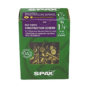 SPAX 4281020400324 Wood-Screws, 8 x 1-1/4" (1 lb.), Yellow