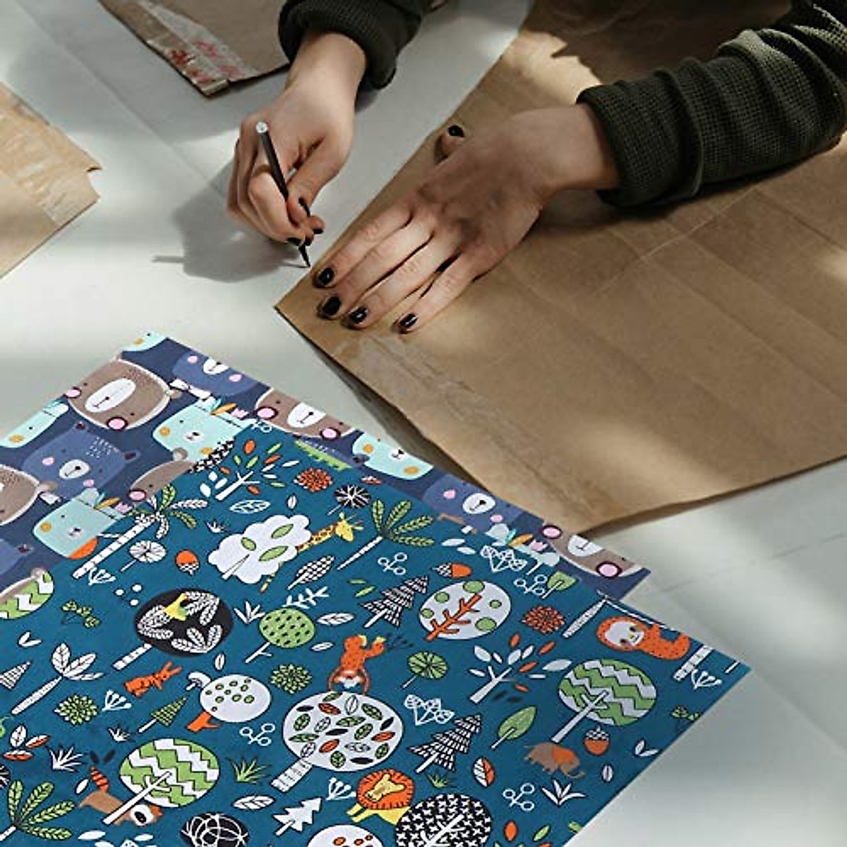 ARTIBETTER Quilting Fabric Animal Fabric Square Cotton Craft Fabric Bundle Patchwork 50x50cm Squares Quilting Sewing Patchwork Animal Print DIY Art Craft Supplies 7pcs Charisma Sheets