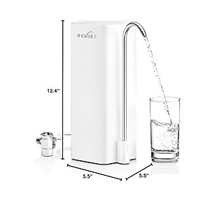OEMIRY Countertop Water Filtration System, NSF/ANSI 42&372 Certified, 8000 Gallons Alkaline Water Filter, Reduces 99.99% Lead, Chlorine, Heavy Metals, Bad Taste & Odor OM-CF04(1 Filter Included)