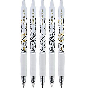 PILOT G2 Fashion Collection Premium Gel Ink Pens, Fine Point, Assorted Barrel Accents, Black Ink, 5 Count (12505)