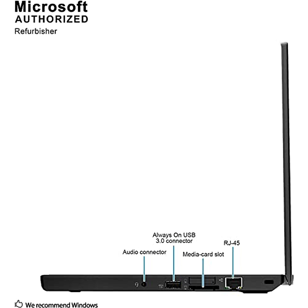 Lenovo ThinkPad X270 12.5" 8GB 256GB Intel Core i7-6600U X2 2.4GHz, Black (Renewed)