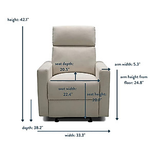 Nurture& The Glider Premium Power Recliner Nursery Glider Chair with Adjustable Head Support | Designed with a Thoughtful Combination of Function and Comfort | Built-in USB Charger (Ivory)