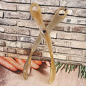 Hand crafted Natural Material Horn Salad Servers Ergonomic Scissors Shape Buffet Tongs Buffet Party Catering Serving Tongs Salad Tongs Cake Tongs Bread Tongs Kitchen Tongs