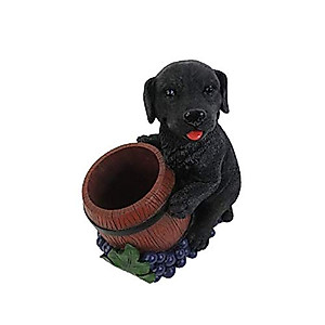 Decorative Dog Wine Holder, for Dog Loving Wine Drinkers (Black Labrador)