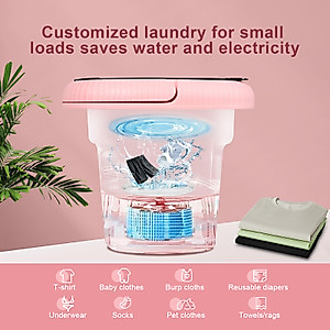 Portable Washing Machine, Mini Washer, 6.5L Foldable Mini Washing Machine with 3 Modes Deep Cleaning of Baby Clothes, Burp Cloths, Underwear, Socks, Shirt for Apartment, Dorm, RV Travel Laundry