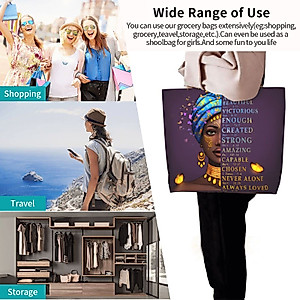 IAGM Black Women Tote African American Tote Bags For Women Afro Black Art Shoulder Bag Black Girl Satchel Handbags Waterproof