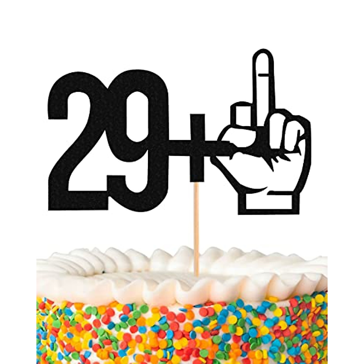 MYAMPED 29+1 Cake Topper - Glitter Black 30th Birthday Cake Decorations, Perfect for Thirty Birthday Party, 30th Anniversary or 30 Fabulous