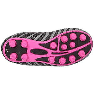 Vizari Bolt FG Soccer Shoes for Kids, Firm Ground Outdoor Soccer Shoes for Kids (13.5, Pink/Black/Silver)